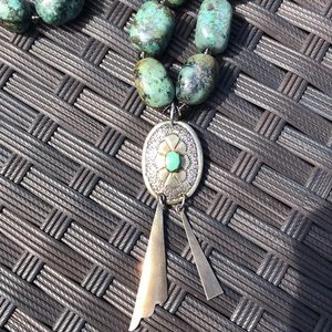 Jewelry | Sterling Silver Turquoise Concho Pendant Necklace | Poshmark